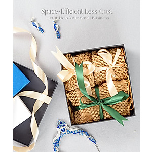 15”x400’Honeycomb Packing Paper,100% Recyclable Honeycomb Cushioning Wrap Roll for Safe Moving Shipping Packaging with 20 Fragile Stickers.