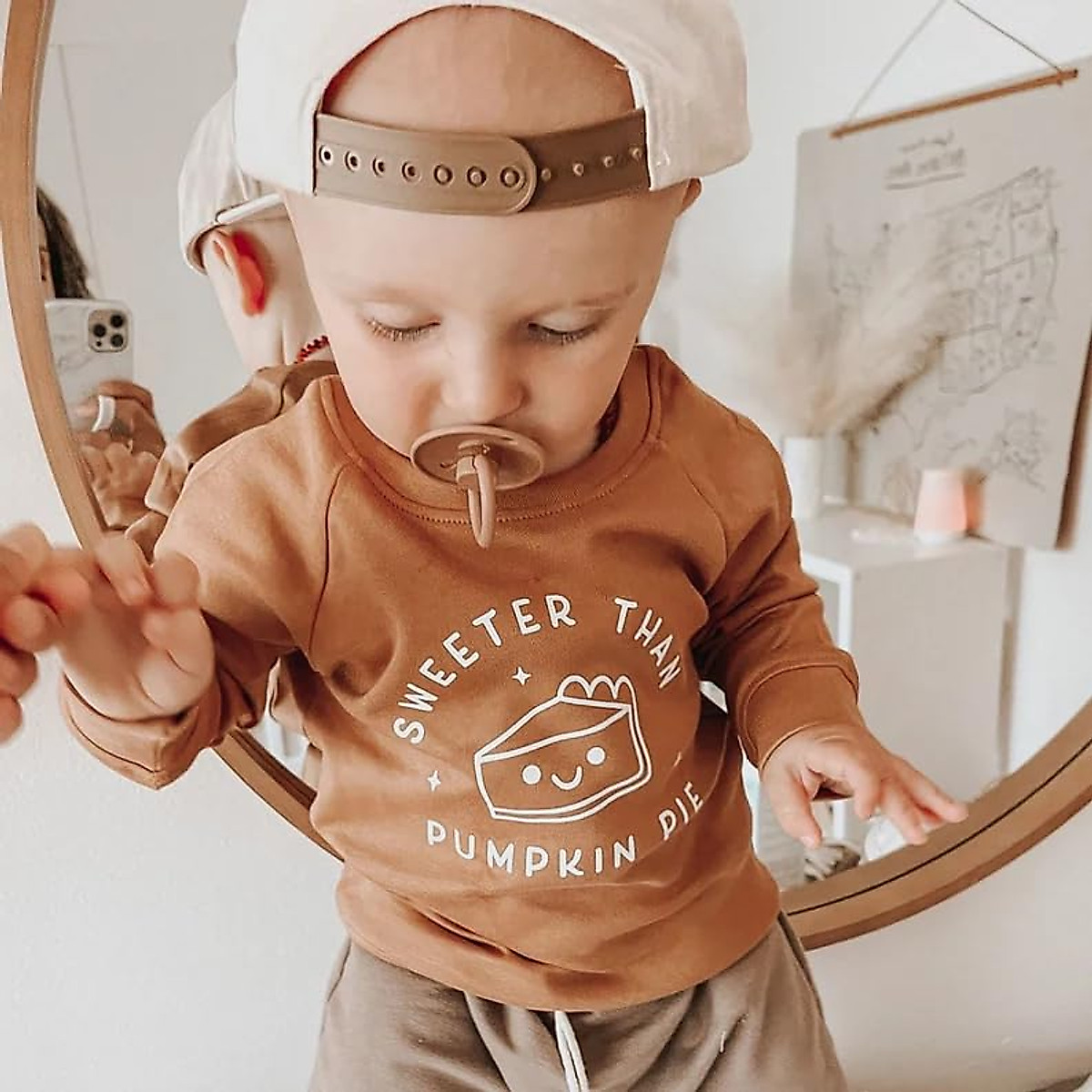 BULINGNA Toddler Baby Girl Boy Thanksgiving Sweatshirt Pumpkin Letters Print Long Sleeve Pullover Tops Fall Outfit (A, 18-24 Months)