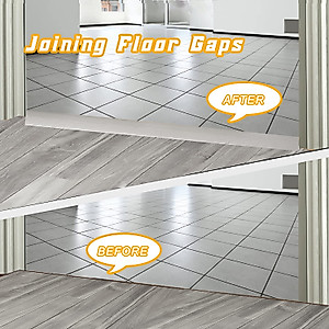 Floor Transition Strip Self Adhesive Vinyl Floor Transition Strip, Floor Flat Divider Strip for Joining Floor Gaps,Carpet Threshold Transition Wood Grain Design (2InWide,3.28Ft, Gray, 1)