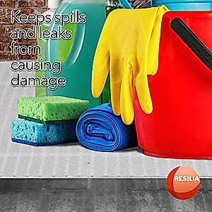 RESILIA Shelf Liners for Garage Shelves - Heavy Duty, Waterproof, Stain-Resistant, Washable, Great for Wire Shelving, Clear Vinyl, 16 Inches x 25 Feet