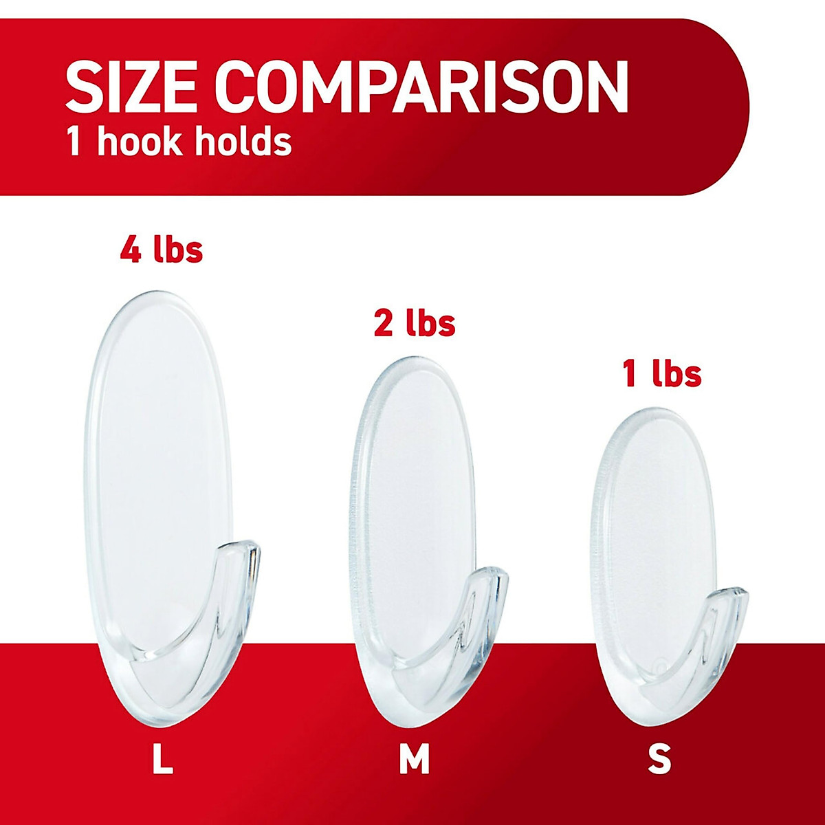 Command CL091-7NA Clear Medium Hooks, 7 Count