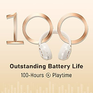 EAORUL Active Noise Cancelling Headphones, Wireless Over-Ear Bluetooth Headphones, Hi-Res Audio Foldable Headset with 100H Playtime, Microphone, Deep Bass, Fast Charging for Travel, Office, Sleep