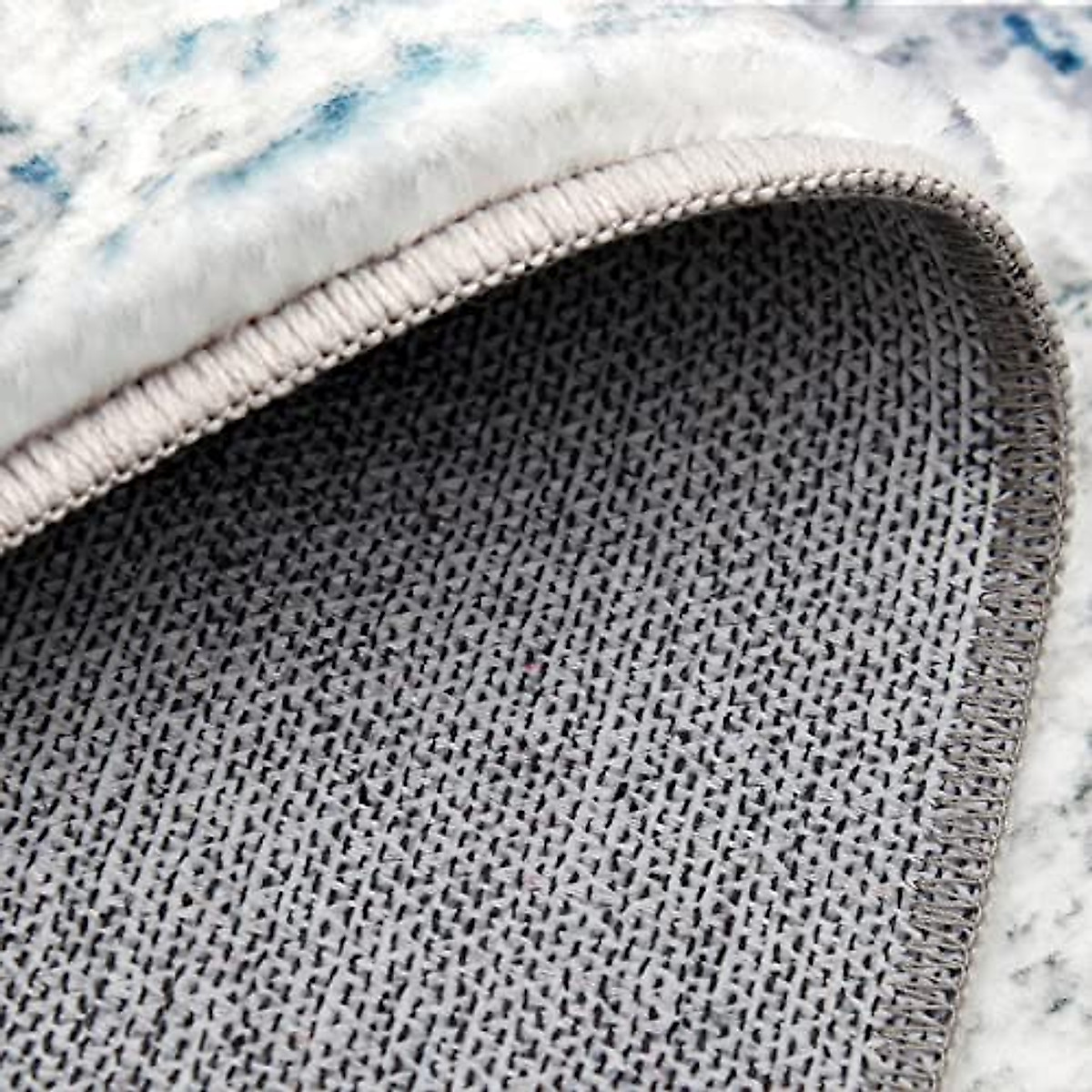 Area Rug Living Room Rugs: 3x5 Small Soft Indoor Carpet Modern Abstract Rug with Non Slip Rubber Backing for Under Dining Table Nursery Home Office Bedroom Gray Blue