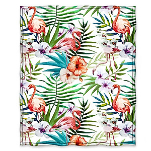 Jekeno Flamingo Gifts Blanket for Women Girls, Flamingo Throw Blankets Gifts for Adult Kids, Christmas Birthday Valentine's Day Animal Flamingo Decor Gifts for Home Bed Couch