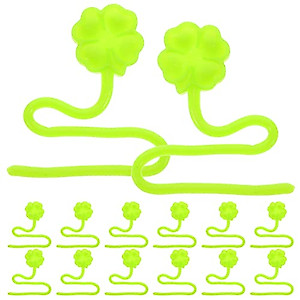 Gadpiparty 50pcs St Patrick Sticky Hands Four Leaf Clover Stretchy Sticky Hands Kids Sensory Toy Party Favors Supplies for Stocking Stuffers Easter Egg Toys Fillers Light Green