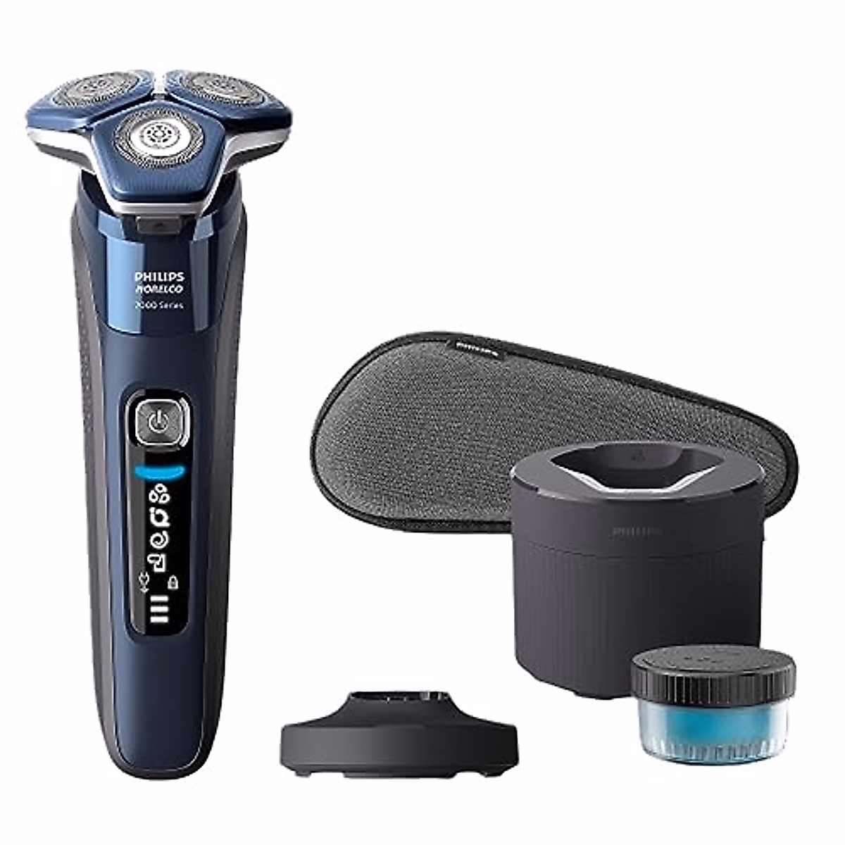 Philips Norelco Shaver 7800, Rechargeable Wet & Dry Electric Shaver with SenseIQ Technology, Quick Clean Pod, Charging Stand, Travel Case and Pop-up Trimmer, S7885/85