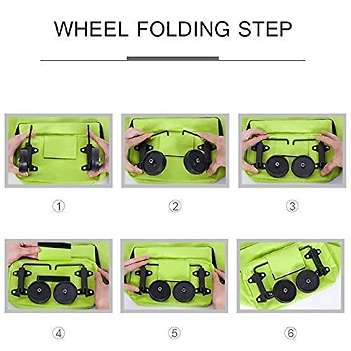 VALINK Shopping Cart with Wheels,2 in 1 Trolley Folding Hand-Pulling Shopping Bag,Portable Reusable Zipped Handbag Grocery Cart