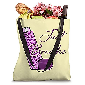 Purple and Pink Inhaler - Just Breathe - Asthma Tote Bag