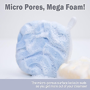 myHomeBody Face Wash Sponges, Face Sponge for Washing Face, Facial Sponges for Cleansing and Exfoliating, Cleansing Sponges for Face, 2 Sides, 2 Textures, 2 Pack