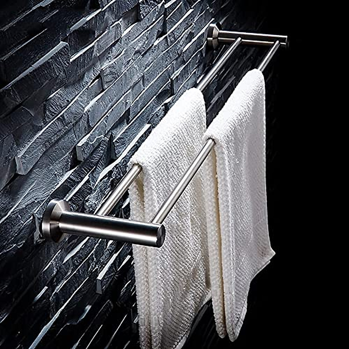 OMOONS Bathroom Towel Bar Double,Towel Rack,Bathroom Shelf/40Cm