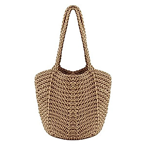Naimo Women Straw Beach Bag Tote Woven Large Rattan Handbag Hobo Summer Handwoven Shoulder Bag Purse