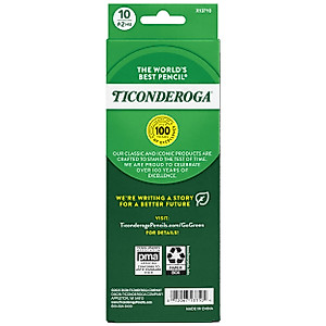 Ticonderoga Pencils, Wood-Cased, Pre-Sharpened, 2 HB Soft, Pastel, 10 Count