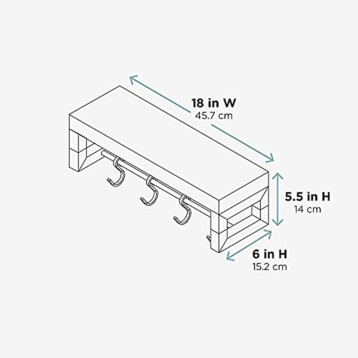 Zenna Home, Wall Shelf, Matte Black & Driftwood