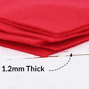 Threadart Premium Felt Roll - 12" x 10yd - Red | Soft Wool-Like Feel | 1.2mm Thick Fabric for DIY Crafts, Sewing, Crafting Projects | Compatible with Cricut Maker