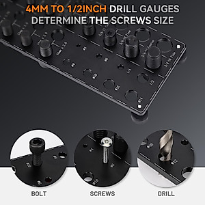 34 Nut and Bolt Thread Checker, Bolt Size and Thread Gauge Standard and Metric with 19 Standard & 15 Metric Bolt Identifying from #6 to 3/4" & 4mm to 16mm