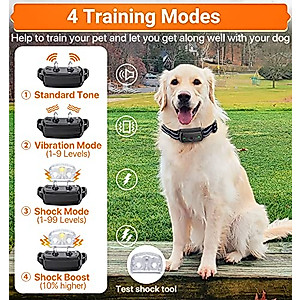 Dog Shock Collar, PEACHAR Dog Training Collar with 2300Ft Remote, Electric Shock Collar with Beep Vibration Shock and Security Lock Mode Waterproof Rechargeable Shock Collar for Small Large Medium Dog
