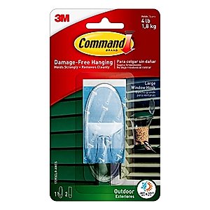 Command Large Wall Hooks, Damage Free Hanging Wall Hooks with Adhesive Strips, No Tools Wall Hooks for Hanging Decorations in Living Spaces, 1 Clear Wall Hook and 2 Command Strips