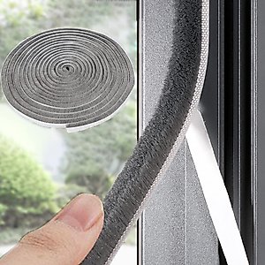 33 Ft Gray Self-Adhesive Soundproofing Weather Stripping for Doors and Windows, 0.35" Wide x 0.2" Thick