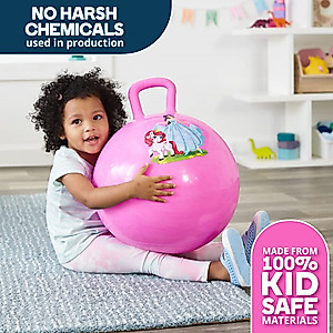 Flybar Hopper Ball for Kids - Bouncy Ball with Handle, Durable Bouncy Balls, Kangaroo Ball, Exercise Ball, Indoor and Outdoor Toy, Pump Included, Toddler Toys for Boys and Girls, Ages 3 and Up (Prn M)