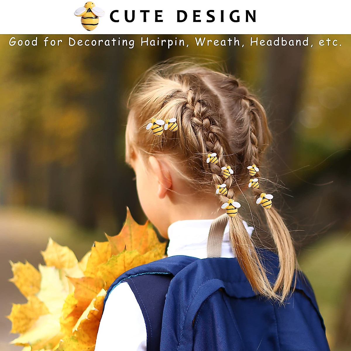 MIKIMIQI 60 Pcs Tiny Resin Bees Ladybugs Decor, Including 30 Pcs Bumble Bee Embellishment 30 Pcs Resin Ladybug Craft Decorations with Storage Box for DIY Craft Wreath Party Decor, 0.98 Inch, 0.74 Inch