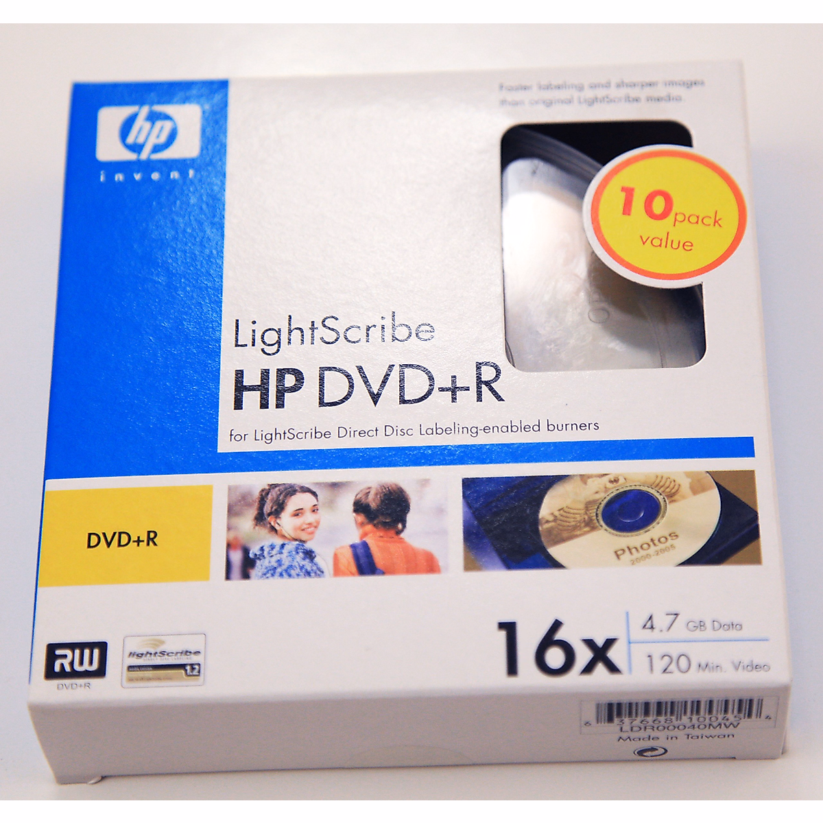HP DVD+R Lightscribe 10pk