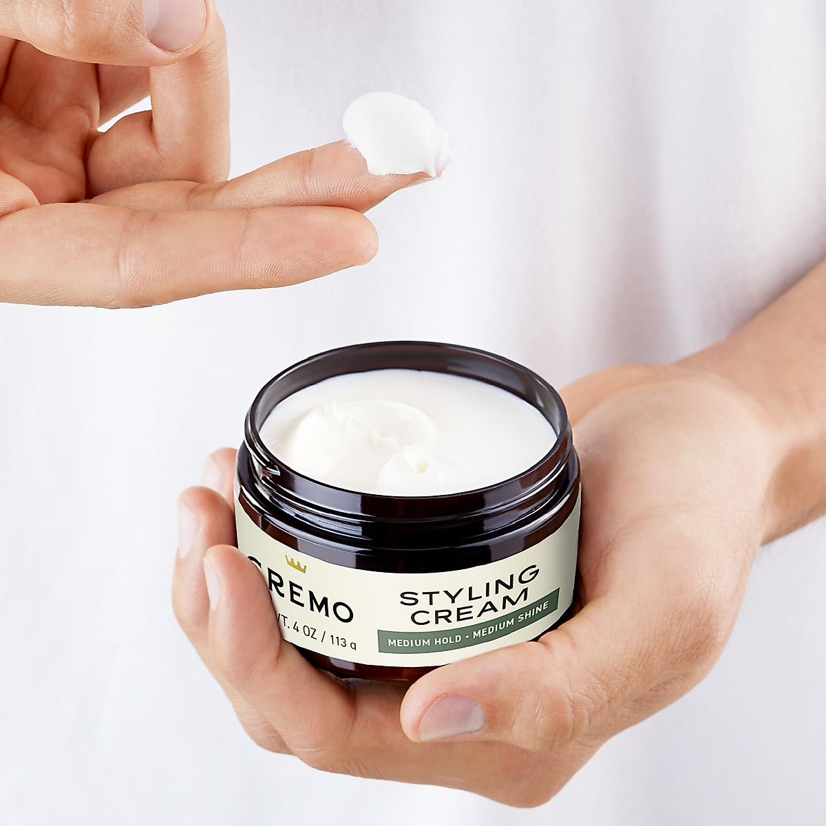 Cremo Hair Styling Cream, Barber Grade, Medium Hold, Medium Shine Hair Products, 4 Oz