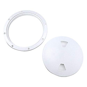Coshar White Access Hatch Cover Non Slip Circular Inspection Hatch Detachable Cover- 4 Inch(1pc)