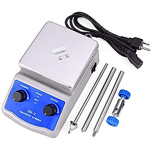 Slendor Magnetic Stirrer Hot Plate Mixer 1000ml Stirring Capacity 5 x 5 inch Max 520°F Hotplate and 100-2000 RPM Stirrer, Stirring Bar & Support Stand Included