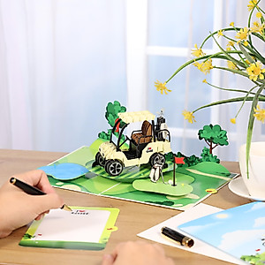 Golf Pop Up Birthday Card for Men, Golfers; 3D Golf Pop Up Fathers Day Card, Father's Day Card for Men, Dad, Husband, Grandpa, Him; All-Occasion Greeting Card, Retirement Card for Boss, Coworker