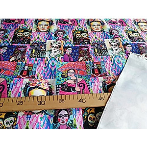 Mexican Girl,Frida Girl Patchwork Pattern Upholstery Fabric(200x140cm)-HDTF-0001MG-200