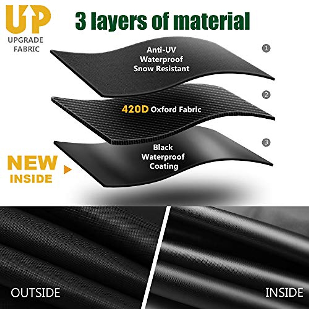 DoreenBow Patio Heater Cover 420D Oxford Fabric Outdoor Heater Cover Waterproof with Zipper Anti-Snow, Wind-Resistant Dust-Proof Cover for Patio Heater (89'' H x 33" D x 19" B)