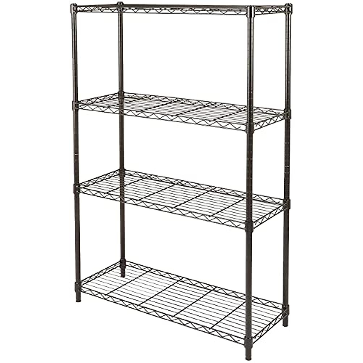 4-Shelf Adjustable, Heavy Duty Storage Shelving Unit (350 lbs Loading Capacity per Shelf), Steel Organizer Wire Rack, Black (36L x 14W x 54H)