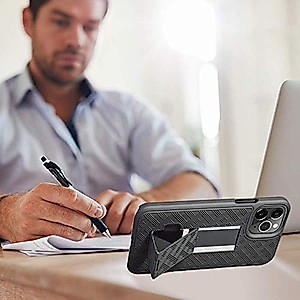 Aduro Combo Case & Holster for iPhone 11 Pro Max, Slim Shell & Swivel Belt Clip Holster, with Built-in Kickstand for Apple iPhone