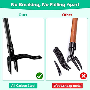 Weed Puller with Long Handle- 63inch - Adjustable Stand Up Weed Puller Tool, Heavy Duty Stand Dandelion Digger Puller, Ergonomic Standing Weeding Puller Tool Weed Picker for Garden Lawn Farmland