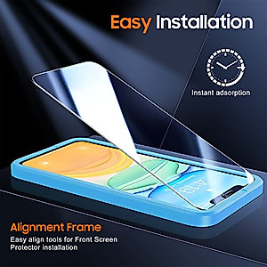 UniqueMe for iPhone 11 Screen Protector, [2+2 Pack] 2 Tempered Glass and 2 Camera Lens Protector 9H Hardness [Precise Cutout] Bubble Free - Clear