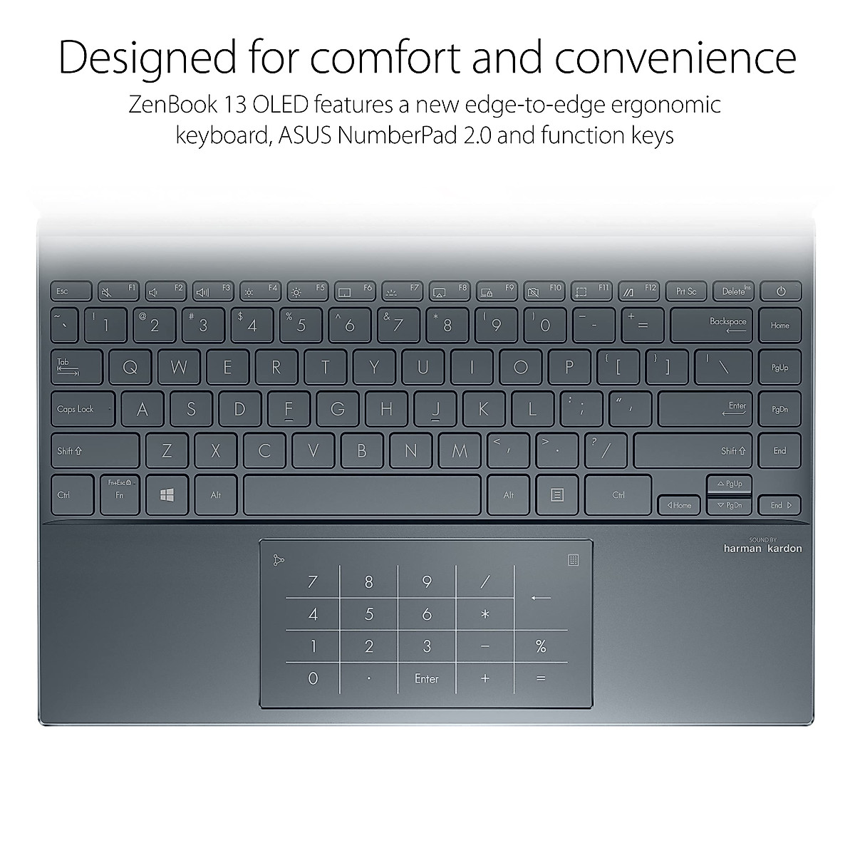 ASUS ZenBook 13 OLED Ultra-Slim Laptop, 13.3” OLED FHD NanoEdge Bezel Display, AMD Ryzen 5 5500U, 8GB LPDDR4X RAM, 512GB PCIe SSD, NumberPad, Wi-Fi 5, Windows 11 Home, Pine Grey, UM325UA-DH51