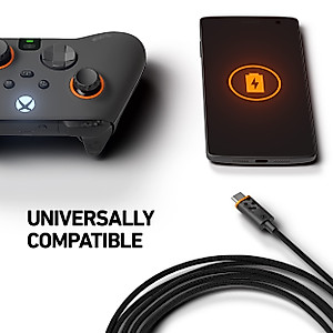 SCUF Braided USB-C Cable - Black 6 feet / 2 Meters USB Type C Connection and Charging for Xbox Controllers, PS5 Controllers, and Smart Phones - Xbox Series X;