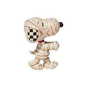 Enesco Peanuts by Jim Shore Snoopy Dressed as a Mummy Miniature Figurine, 3 Inch, Cream