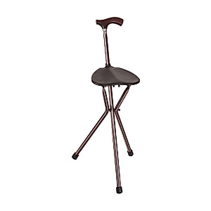 Switch Sticks Walking Stick, Walking Cane, Cane Chair, Quad Cane and Folding Cane with Seat is 34 Inches Tall, FSA HSA Eligible, and Supports up to 220 Pounds, Kensington (Pack of 3)