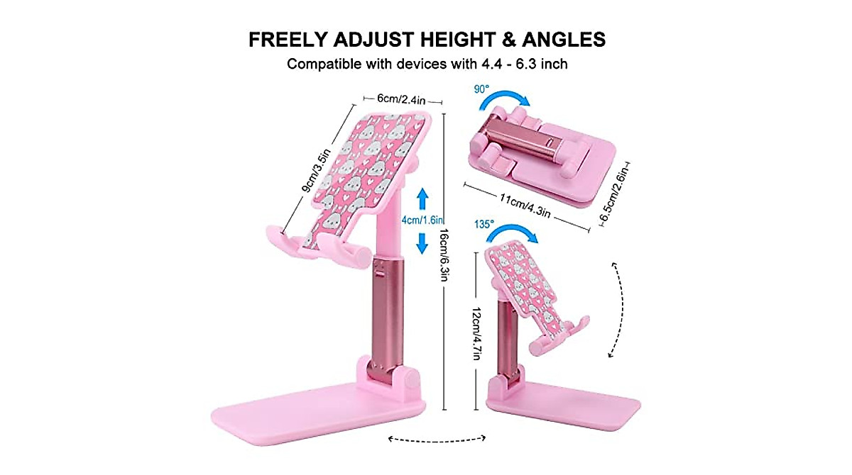 Cute Bunny Cell Phone Stand - Adjustable & Foldable Holder