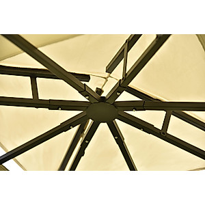 Merax Hardtop Gazebo - Outdoor Canopy Tent with Netting for Patio Garden Backyard (Beige)