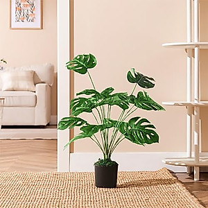 Jelofly 28 Inch Fake Plants Large Monstera Plant Tropical Palm Tree Artificial Floor Plant Faux Plants Indoor Tall for Home Office Living Room Decor