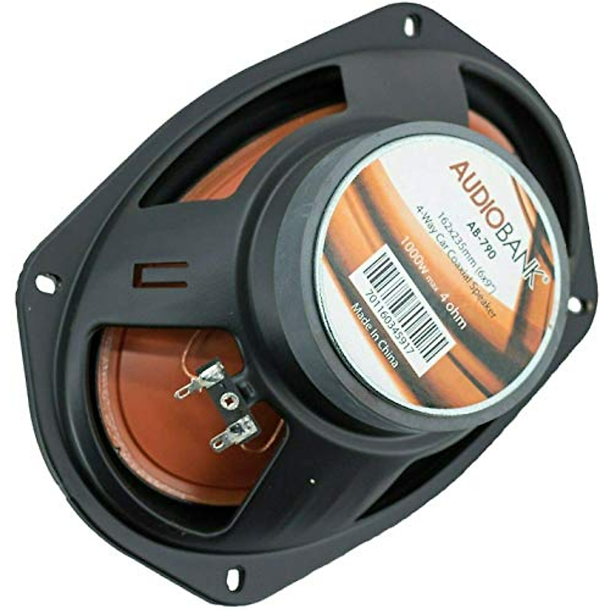 Audiobank 2X AB-790 6x9 -Inches 1000 Watts Peak Power for Pair and 300 Watt RMS Power 4-Way Car Audio Stereo Coaxial Speakers with 4 Ohm Ohm Impedance / 93dB/1w/1m
