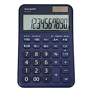 Sharp Elm335bbl Desktop Calculator, 10-Digit LCD, Blue