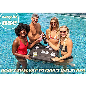 Polar Whale Floating Game or Card Table Tray for Pool or Beach Party Float Lounge Durable Foam 23.5 Inch Drink Holders with Waterproof Playing Cards Deck UV Resistant