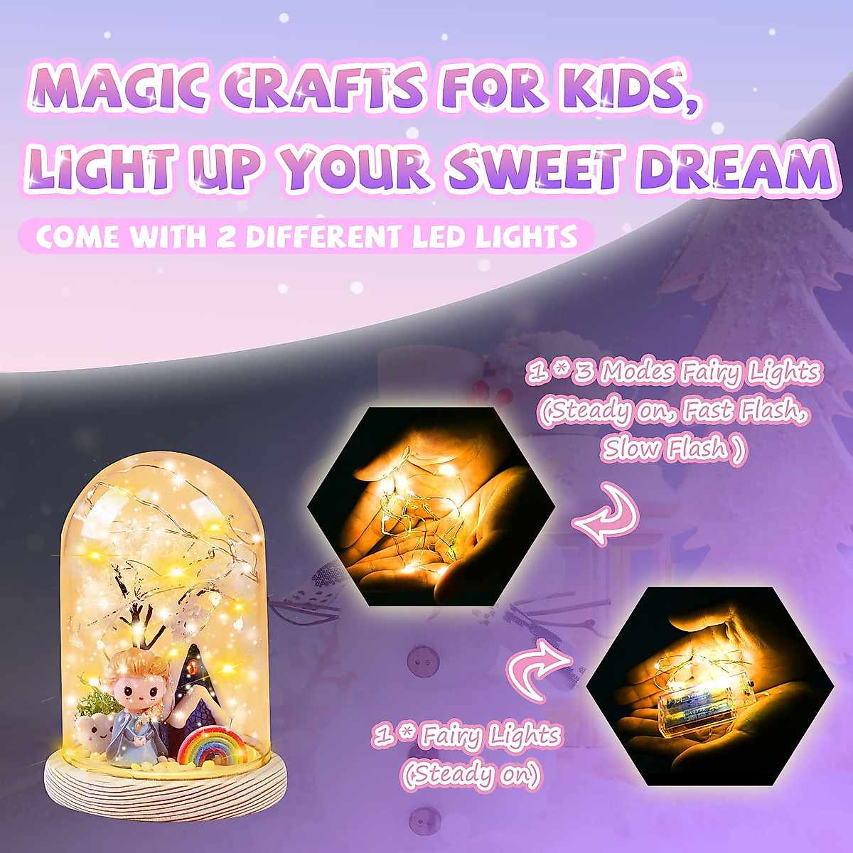 joypath Gifts for 4 5 6 7 8 Year Old Girls, DIY Night Light Toys for Girls Ages 4-6 6-9, Make Your Own Princess Crafts for Kids, Arts and Crafts Nightlight Birthday Christmas Gift for Girls