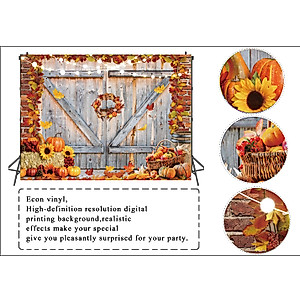 LTLYH 7x5ft Fall Thanksgiving Backdrop Thanksgiving Photo Backdrop Autumn Pumpkin Patch Background Fall Harvest Barn Party Banner 183