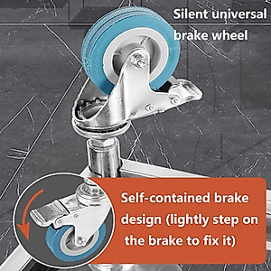 BBIJK 304 Stainless Steel Trolley, Beauty Salon Treatment Carts 3 Tier Lab Cart Portable Serving Utility Rolling Carts with Heavy-Duty Caster with Brake, 80*48*86cm