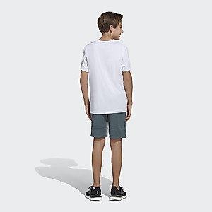 adidas Boys' Clashing 3-Stripes Shorts, Grey/Orange, Small