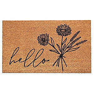 Calloway Mills Wildflower Bouquet Doormat, (Tan/Black, 17" x 29" x 0.60")